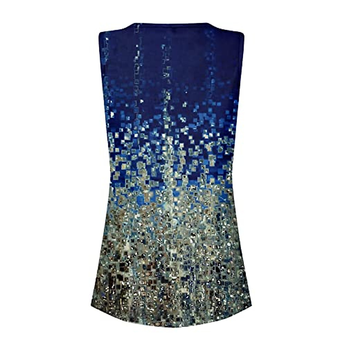 Women's Tank Top Casual Tunic Sleeveless Tops Summer T-Shirt Loose Comfortable Independence Day Printed Shirts Tank Top for Women Sleeveless Tank Tops for Women（3-Blue,4X-Large）