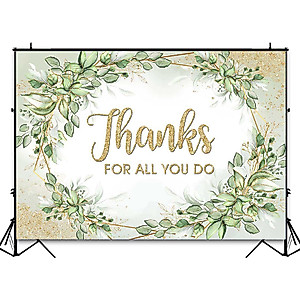 Avezano Thanks for All You Do Backdrop Sage Green Thank You Party Background Thanks to Staff Teachers Professors Doctors Photo Banner Happy Retirement National Nurse's Day Party Decorations (7x5ft)