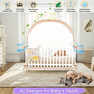 Safety Crib Tent Crib Net to Keep Baby in and Keep Baby from Climbing Out Portable Pop up Baby Tent Good for Girls Travel