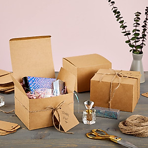 Stockroom Plus Brown Gift Boxes with Lids, Bulk for Wedding Favors, Birthday Party (6x6 In, 25 Pack)