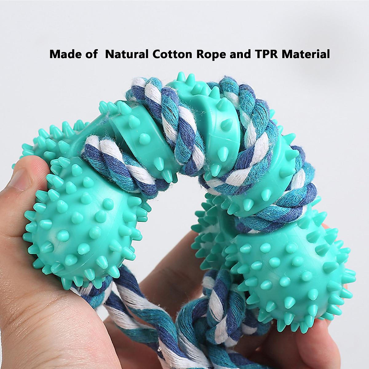 AiduduPet Dog Rope Toys for Aggressive Chewers,Dog Toys Boredom and Stimulating,Dog Rope Toys Tug of War, Interactive Rubber Dog Toys for Dogs,Puppy Chew Toys for Teething, 100% Cotton & TPR