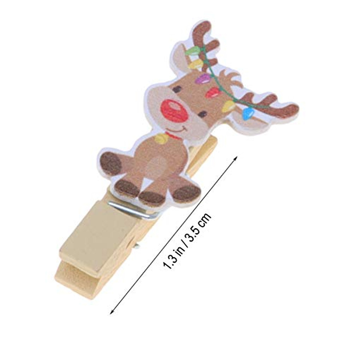 Healifty Christmas Decor Nativity Decor 10Pcs Christmas Wooden Clothespins Cartoon Elk Photo Clips DIY Craft Photo Paper Peg for Christmas Party Favors Thumb Tacks Decorative Wood Decor