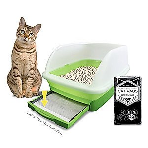 Peritas Cat Pads | Generic Refill for Breeze Tidy Cat Litter System | Cat Liner Pads for Litter Box | Quick-Dry, Super Absorbent, Leak Proof | 16.9"x11.4" (Carbon, 20 Count)