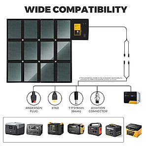 BougeRV Paso 100W CIGS Portable Solar Panel - Foldable Solar Panel Power Charger with Carry Bag for Explorer Power Station,IP65 Water & Dustproof Design for Outdoor Camping Travel, or Backyard Use
