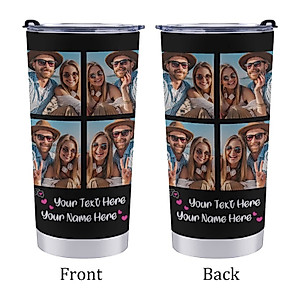 Personalized Picture Tumbler for Men Women,Gift for Dad Mom Families Friends,Custom Photo Image & Text Travel Mug,Insulated Stainless Steel Coffee Cup,Multi Color