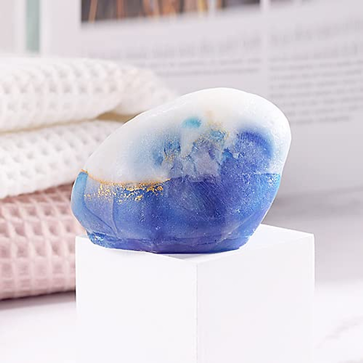 Soap Bar Set - BFF BEAUTY 6pcs Hand Face Body Bar Soap Birthday Gift Set for Women Set, Perfect Gemstone Soap Rocks Set for Women & Men Moisturizing Skin