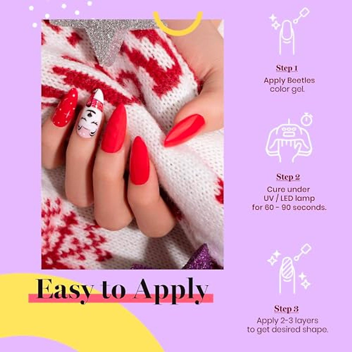 Beetles Gel Nail Polish, 1 Pcs 15ml 0.51 FL.OZ Red Color Soak Off U V LED Gel Polish Nail Art Design Manicure Salon DIY Salon Gel