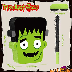 Aoriher Halloween Piñata Green People Piñata Devil Piñata Mexican Piñata with Stick Blindfold for Halloween Birthday Fiesta Game Supplies