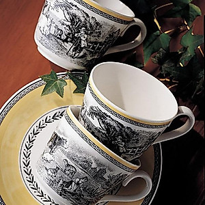 Villeroy & Boch Audun Ferme Oval Platter, 13.25 in, White/Gray/Yellow