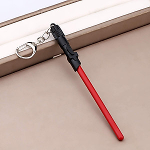 FAADBUK Wars Lover Gift Wars Darth Vader Lightsaber Keychain Wars Cosplay Gifts for Friend Family (Red with Black K-S)