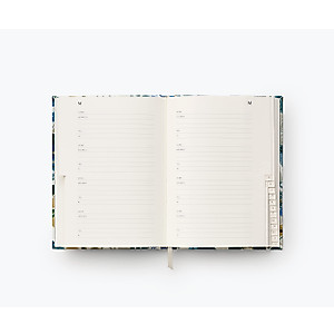 RIFLE PAPER CO. Garden Party Blue Address Book, Hardcover Address Book Includes Gold Foil-Accented Cloth Cover, Ribbon Page Marker, 284 Pages, Contacts and Important Dates Pages