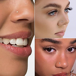 COTATI 20G Flat Back Earrings Stud Threadless Tragus Cartilage Lip Medusa Piercing Jewelry Hypoallergenic (Silver,20G 2/3/4mm CZ)