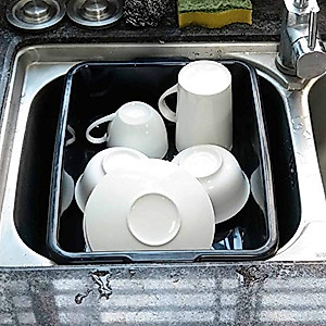 Callyne 4-Pack 8 L Black Small Plastic Kitchen Bus Tubs, Commercial Bus Box