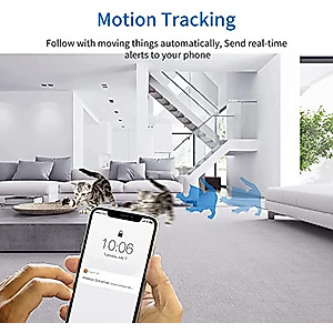 Baby Monitor with Camera, Pet Camera with 2-Way Talk, Motion Tracking, Motion and Sound Detection, 1080P Home Security Cam for Dog/Cat/Baby/Elder/Nanny, Compatible with Alexa, White