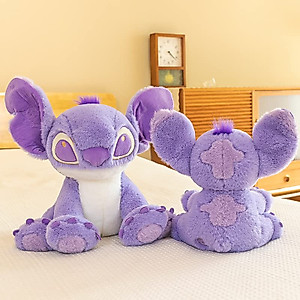 DPUSH® 10" / 14" / 20" Jumbo Purple Stltch Plush - Violet Little Monster Stuffed Animal - 100% Polyester Anime Plushies Pillow - Embroidered Stitching - Skin-Friendly and Soft Collectible
