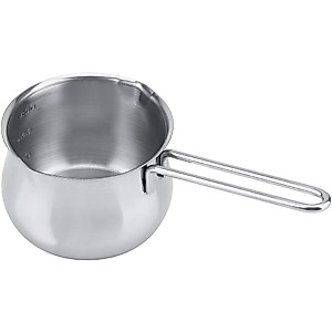 Haofy Stainless Steel Milk Pot, Butter Cheese Chocolate Melting Pot, Coffee Warming Pot with Dual Pour Spout, Small Saucepan, Kitchen Cooking Baking Pot for Melting Chocolate Butter