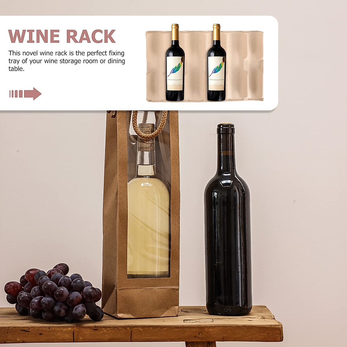 Cabilock 6pcs Bottle Holders Pulp Carafe Cover Table Protector Organizer Red Bottled for Water Beer Mat Stand Decorative Holder Display Top Desktop Simple Can Ing Protective Drink Wine