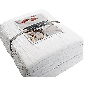 Cotton & Calm Exquisitely Absorbent Flour Sack Dish Towels (12 Pack, 28" x 28"), 100% Cotton White Dish Cloths Kitchen Towels - Crafted for Home, Restaurant, Bar, Hotel Use