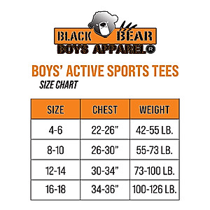 Black Bear Boys’ Athletic T-Shirt – 4 Pack Active Performance Dry-Fit Sports Tee (4-18), Size 8-10, Black/Red/Black/Green