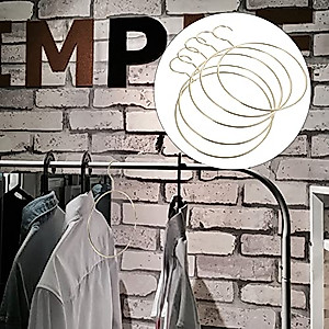 TOPBATHY 5pcs Round Clothes Hangers Metal Scarf Rack Closet Organization Storage Holder (Golden)