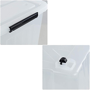 Farmoon 70 Quart Clear Storage Bin with Wheels, Large Plastic Stackable Cotainer Box with Lid, 4 Packs