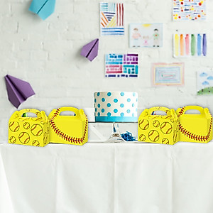 gisgfim 12 Pcs Softball Party Gift Treat Box, Softball Candy Goodie Favor Box for Softball Theme Birthday Baby Shower Party Favors Supplies Decorations