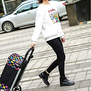 Shopping Trolley on Wheels Multi Function Shopping Cart 2-Wheel Collapsible Foldable Trolley Grocery Cart Shopper Luggage Cart Storage Hand Trucks,#1 ,