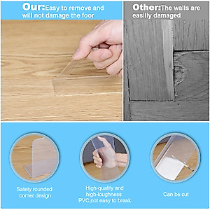 12 Pack Under Couch Blocker for Toys,Under Couch Bed Furniture Blocker Barrier Stopper for Pets Cats Dogs 16" L X 3.2" H Clear PVC Couch Guards with Strong Adhesive