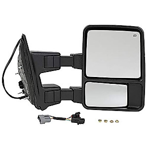 MOTOOS Towing Mirrors Replacement for 1999-2007 Ford F250 F350 F450 F550 Super Duty 2002-2005 Ford Excursion Power Heated with Signal Light Both Driver and Passenger Side Rear View Tow Mirrors