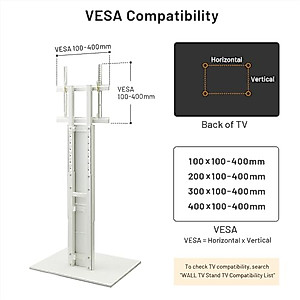 WALL V2 Caster High Type, Japanese Rolling Portable Free-Standing 32-60 Inch Universal TV Stand with Concealed Wheels - Satin Black