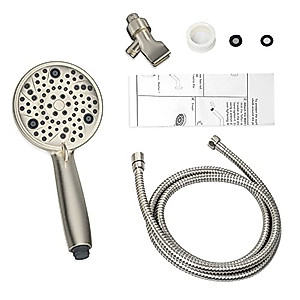 Vantency Brushed Nickel 8 Function Handheld Shower Head with 71 Inches Shower Hose, Modern Style, Easy Installation