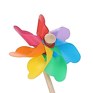 Mr. Pen- Rainbow Flower Pinwheels, 10 Pack, Pinwheels for Yard and Garden, Pinwheels for Kids, Wind Pinwheel, Flower Wind Spinners, Garden Pinwheels Spinners, Yard Pinwheels, Rainbow Party Favors