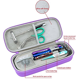 ButterFox Premium Stethoscope Case with Divider and ID Slot for 3M Littmann Classic III, Cardiology IV Diagnostic and More Stethoscopes with Pocket for Nurse Accessories (Lavender Purple)