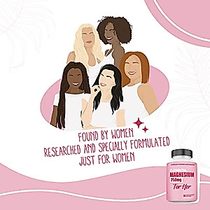 Magnesium Glycinate for Women, Elemental 250mg Per One Capsule, 90 Capsule, 90 Day Supply, Magnesium Glycinate Chelate, Magnesium Glycinate Capsule, Magnesium Supplement, Chelated for Max Absorption