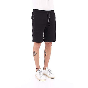 A|X ARMANI EXCHANGE Men's Drawstring Bermuda Short with Zip Pockets, Black, XL