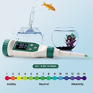 Focket 2 in 1 Smart Bluetooth PH Meter, APP Control Temp Meter, 0.01 Resolution High Accuracy PH Tester LCD Display Digital PH Meter for Drinking Water Hydroponics Aquarium
