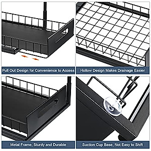 uxcell 2 Set Under Sink Organizers and Storage, 2 Tier Sliding Bathroom Cabinet Organizer Pull Out Kitchen Cabinet Organizer, Multi-Purpose Basket Organizer Drawer, White