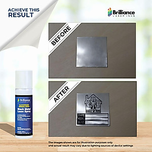 Brilliance Laser Inks 2 Oz Aerosol Black Laser Marking Spray for High Contrast Metal Marks | Permanent and Durable Metals Ink for Fiber, YAG, Diode, and CO2 Laser Engraver