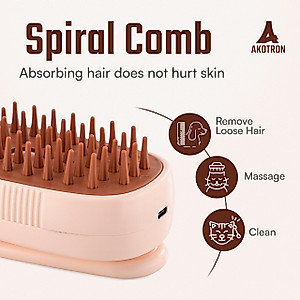 Cat Steam Brush - 2024 New Rechargeable 3-in-1 Hair Comb Self-Cleaning Pet Grooming Tool for Long and Short Hair Cats and Dogs, with Steamy Massage Shedding Relief
