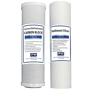 IPW Industries Inc. Reverse Osmosis (RO) 10" Replacement Filter Kit (Sediment, Carbon)