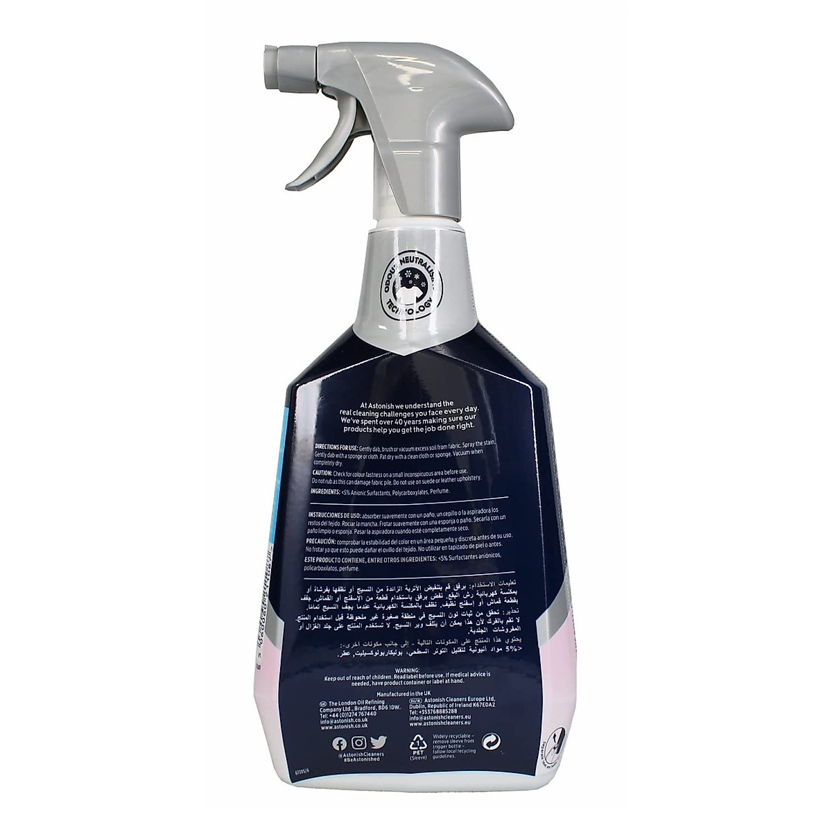 Astonish Specialist Furniture and Carpet Cleaner Bundle - Includes Carpet, Chair and Upholstery Deep Cleaning Fabric Spray (750ml) & Leather Conditioning Cream for Leather Goods and Furniture (250ml)