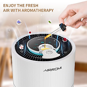 AIRROMI Air Purifiers with an Extrea Filter Covers Up to 990 sqft, Air Cleaner with Fragrance Sponge for Allergens Dust, Smoke, Odor, Dander, Pollen, H13 True HEPA 3-in-1 Filter Green