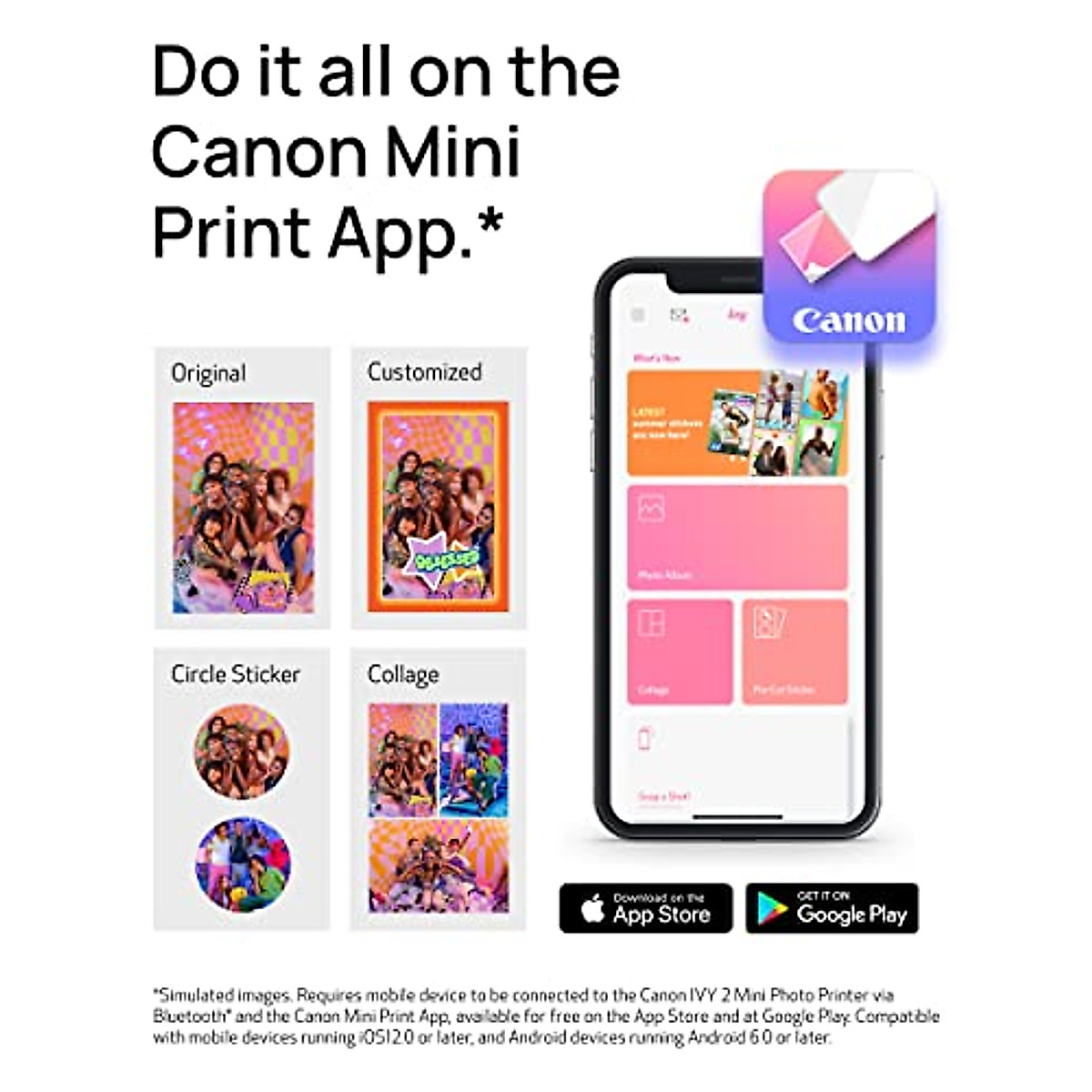 Canon IVY Mini Photo Printer for Smartphones (Mint Green) - Sticky-back prints, Pocket-size