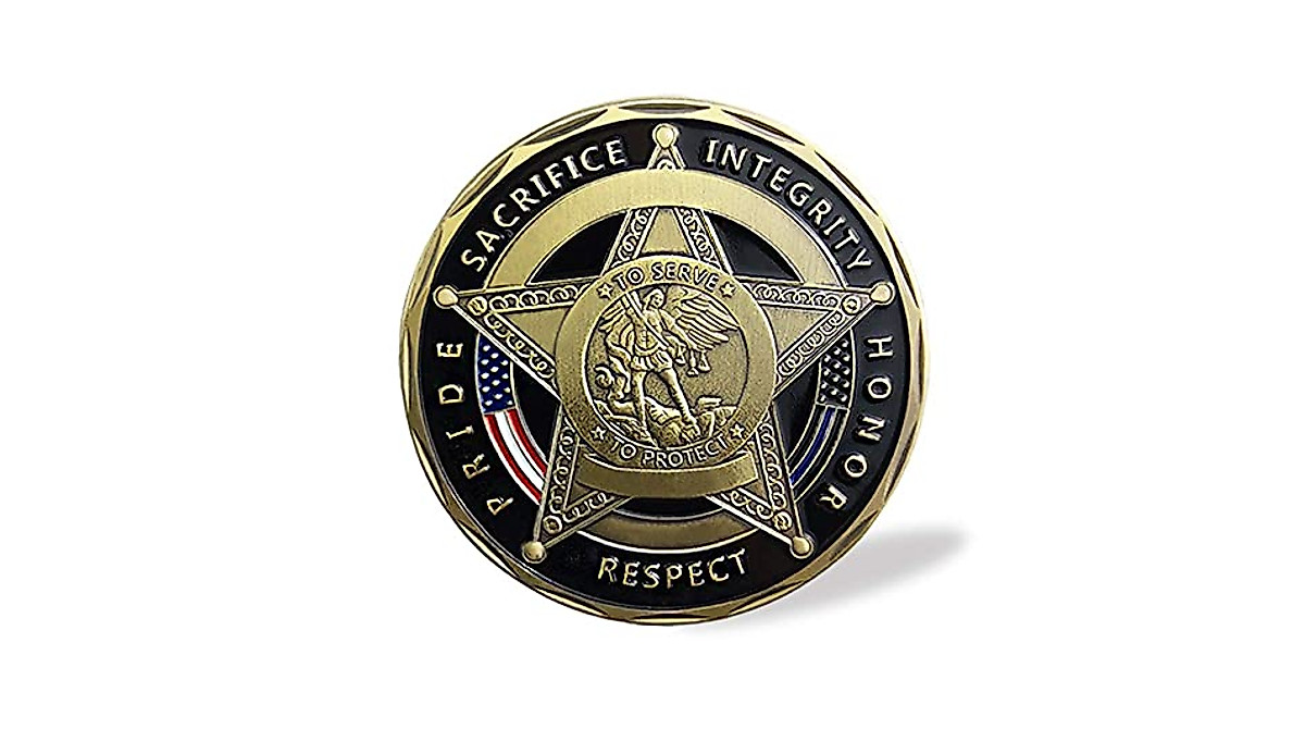 Police Officer Challenge Coin with Saint Michael Prayer - Perfect Gift