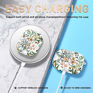 Olytop for Airpods 3rd Generation Case Flower, Cute Ladybugs Airpods 3 Case Cover Hard Skin Protective Cover Women Girl with Keychain for Apple Airpods 3 Gen Case - Flower/Cactus