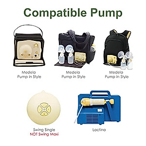 Maymom MyFit Flange Set, Two-Piece Breast Shield (21mm Small) Connector Valve Membrane Compatible with Medela Breast Pumps (Pump in Style Advanced, Lactina, Symphony) Not Original Medela Pump Parts