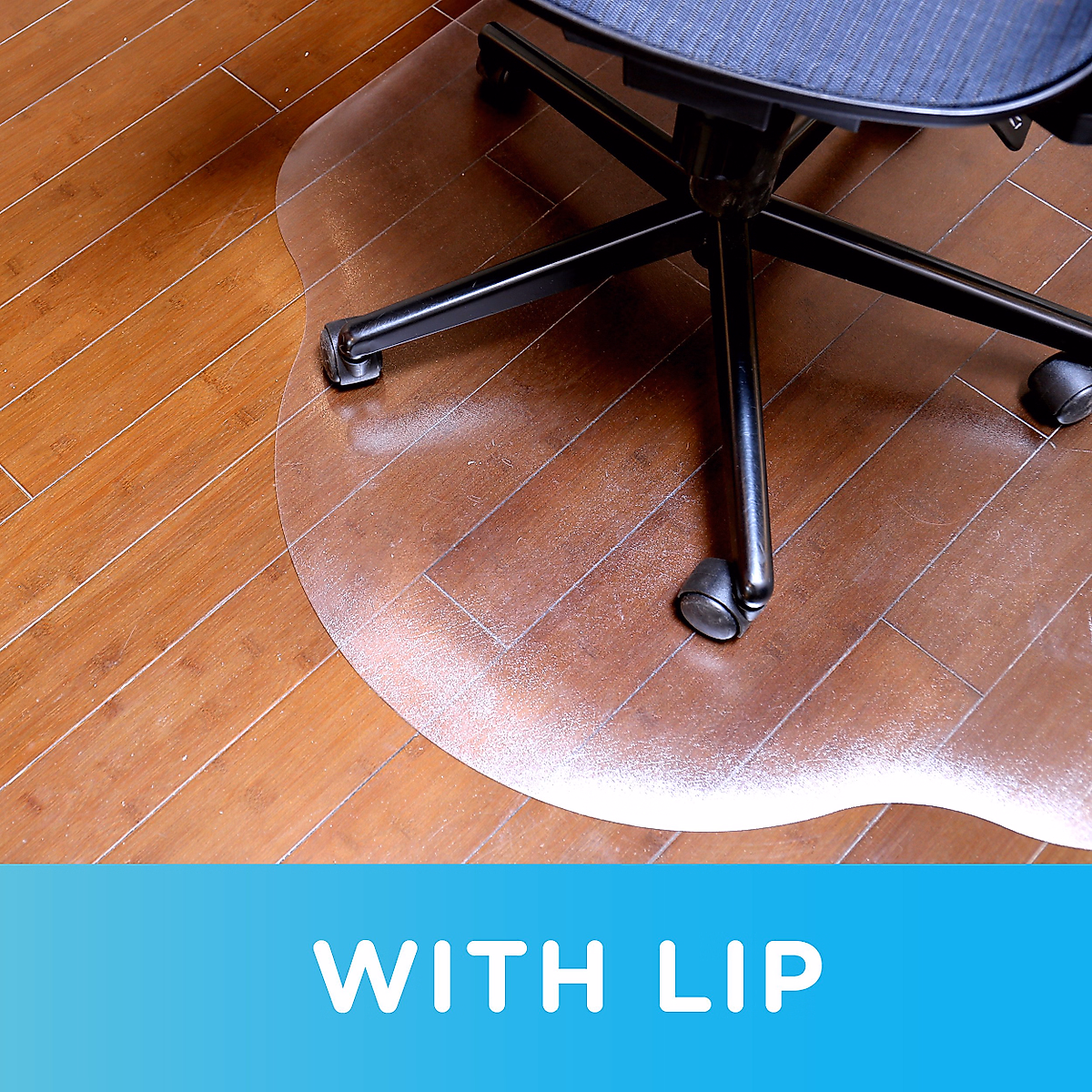 Evolve 33" x 44" Clear Office Chair Mat with Rounded Corners for Hard Floors, Made in The USA, 15B50630