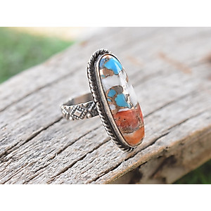 Rekha Gems Oyster Copper Turquoise- 925 Sterling Silver Ring-Turquoise Jewelry- TQ-16 (6.50 US)