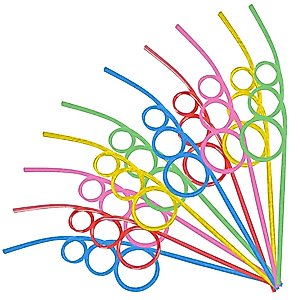 ArtCreativity Loop Plastic Drinking Straws for Kids, Set of 36, Loopy Party Straws in Assorted Colors, Party Favors for Kids, Fun Party Supplies for Birthday, Wedding, Baby Shower, 10.5 Inches