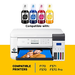 Printers Jack Sublimation Ink Four Pack 400 ML Ultra Vivid for Epson C88 C88+ WF7710 ET2720 Inkjet Printers Heat Press Transfer on Mugs, Polyester Shirts etc